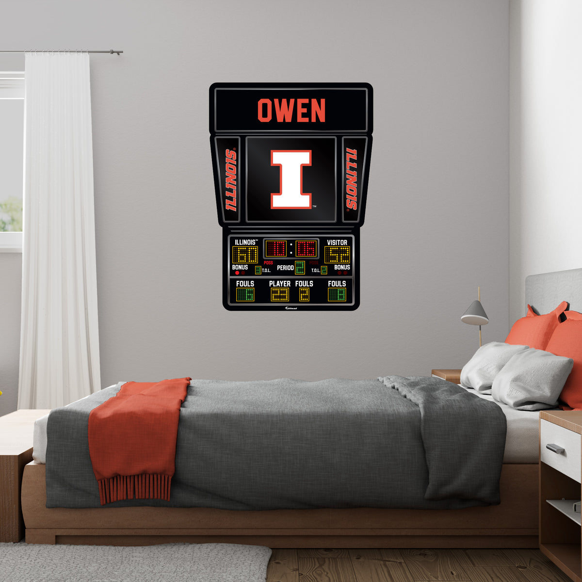 Illinois Fighting Illini - Basketball Scoreboard Graphic - With Person ...