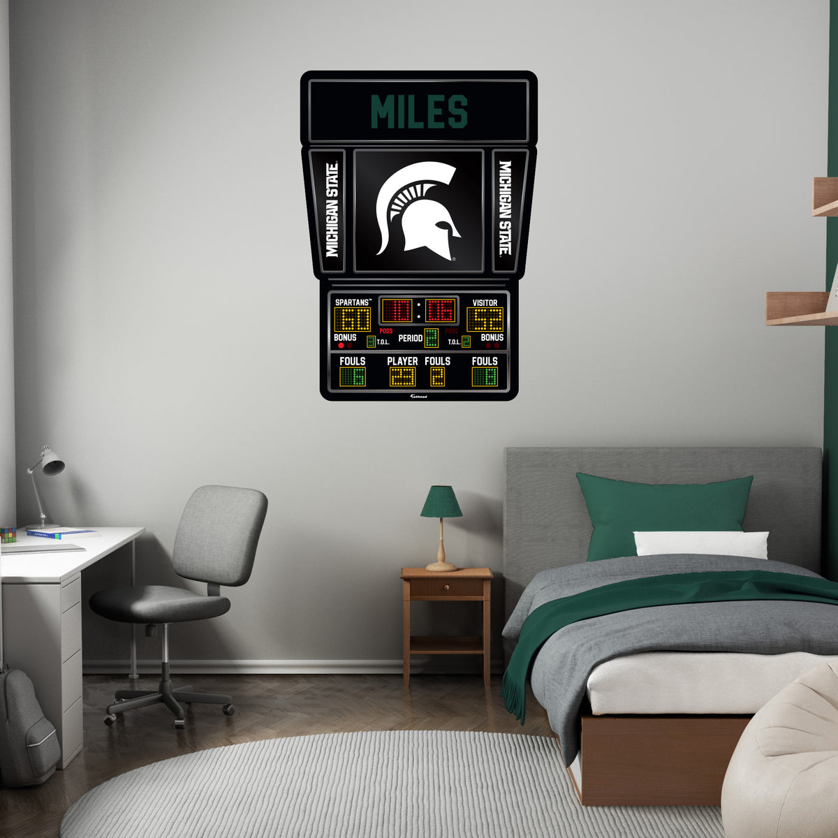 NCAA Michigan State Spartans - "Basketball Scoreboard" Graphic - With ...
