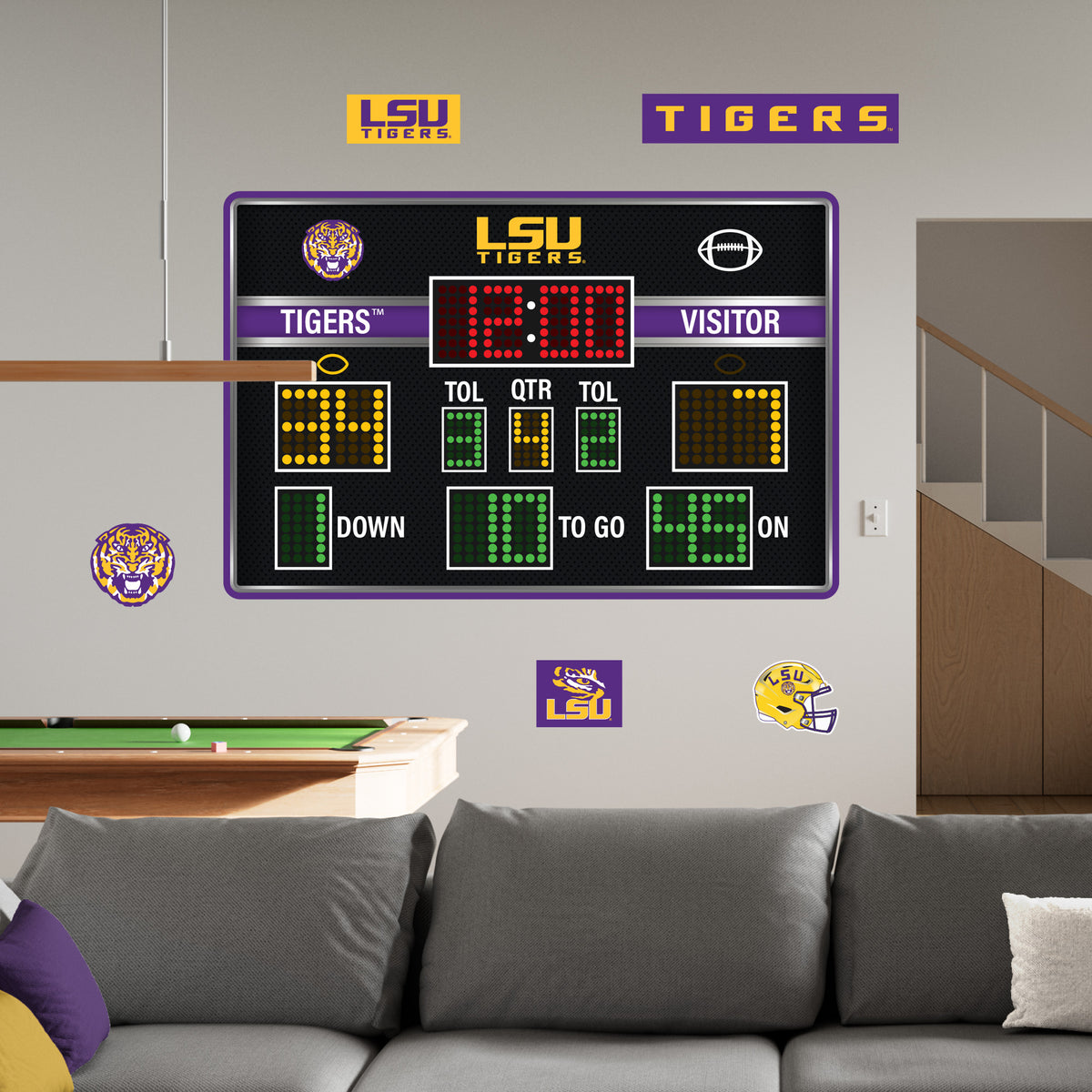LSU Tigers - Football Scoreboard Collection - Official NCAA - Reusable ...
