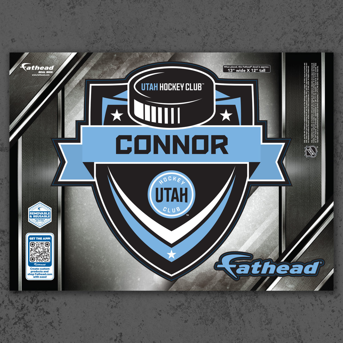 NHL Utah Hockey Club - Badge - Graphic - With Personalized Name - Offi ...