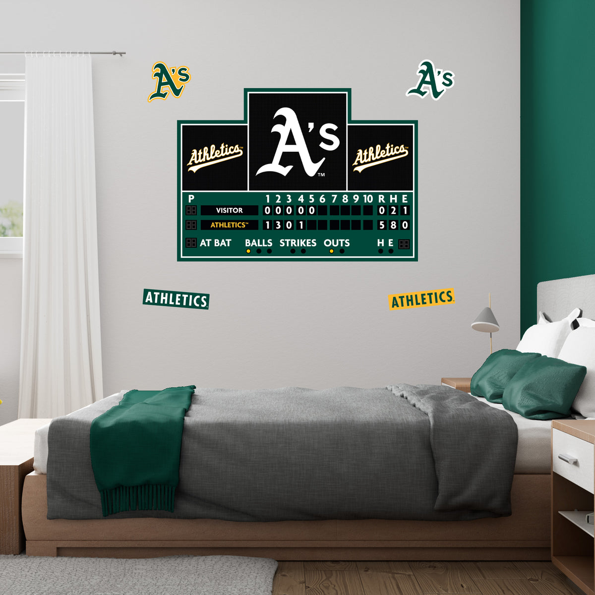 Athletics - Scoreboard Graphic - Official MLB - Reusable Vinyl Wall De ...