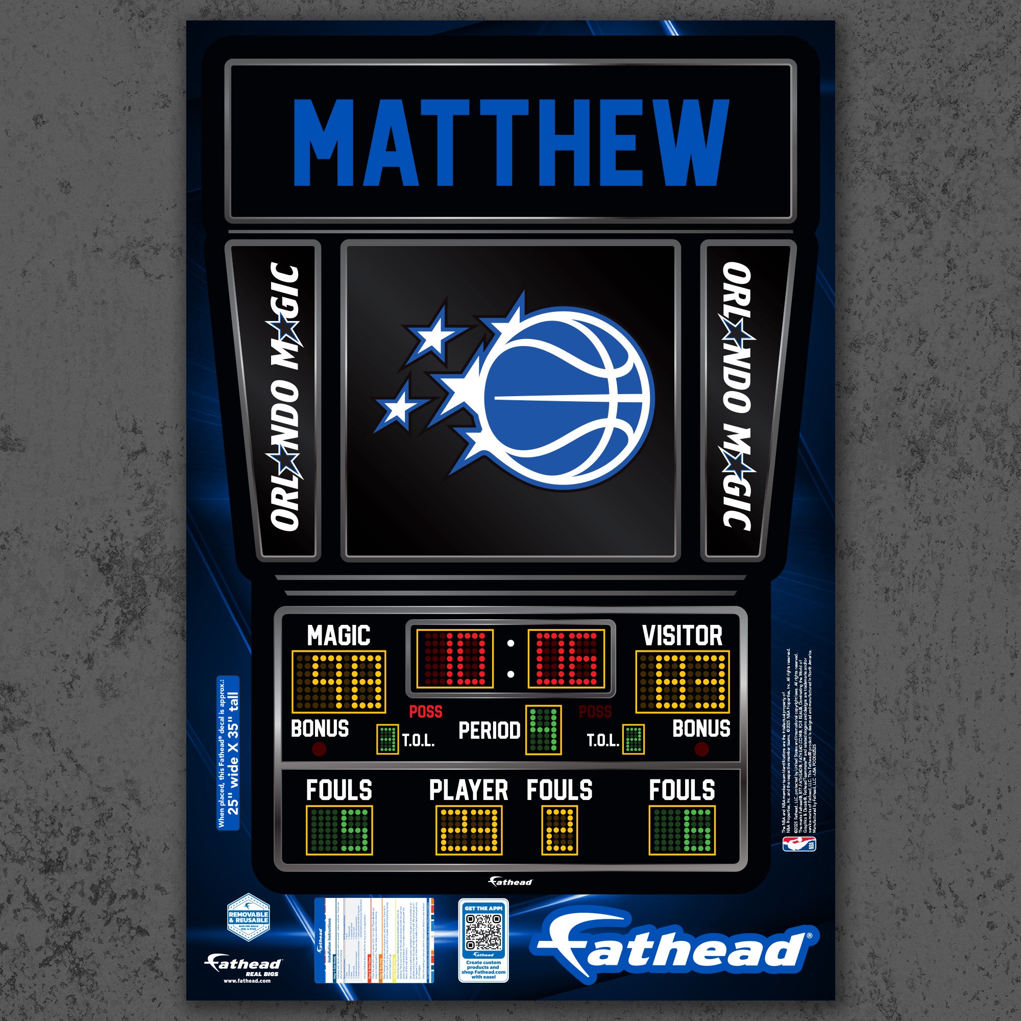Orlando Magic - Scoreboard Graphic - With Personalized Name - Official ...