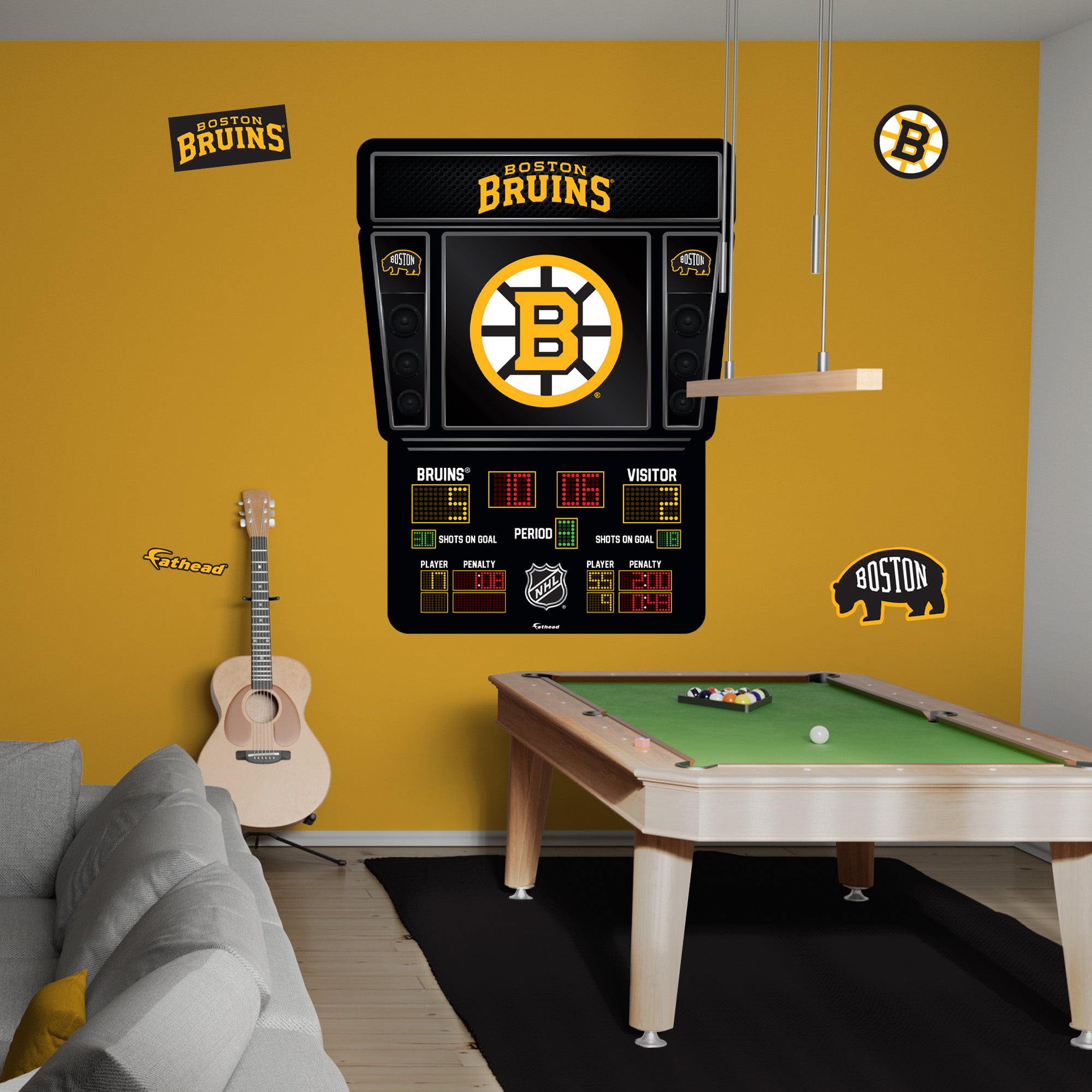 Boston Bruins - Scoreboard Graphic - Official NHL - Reusable Vinyl Wal ...
