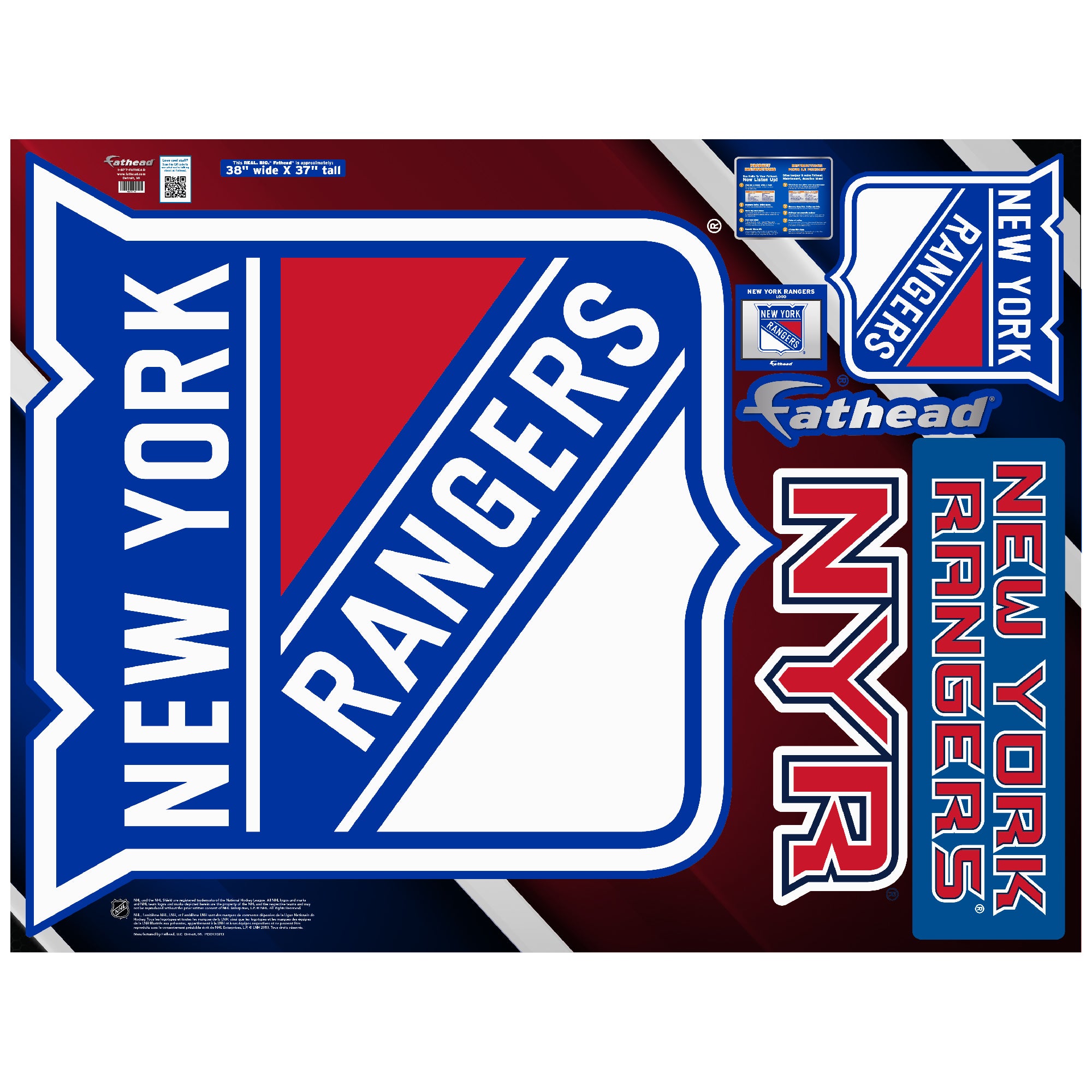 New York Rangers Logo Removable Wall Decal | Fathead Official Site