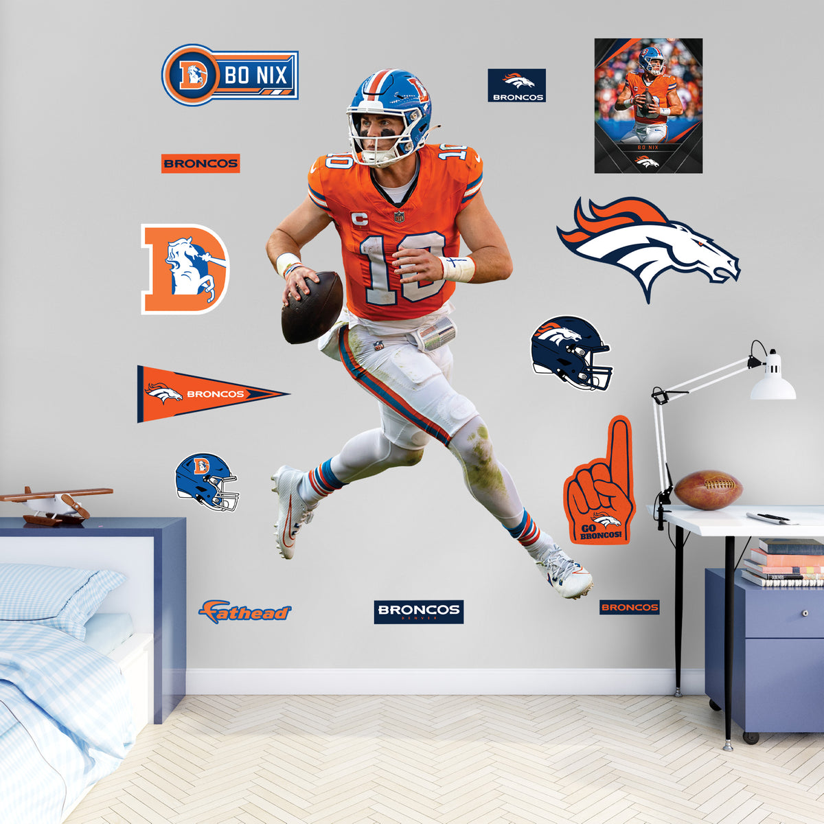 Bo Nix - RealBig Throwback Collection - Official NFL - Denver Broncos ...