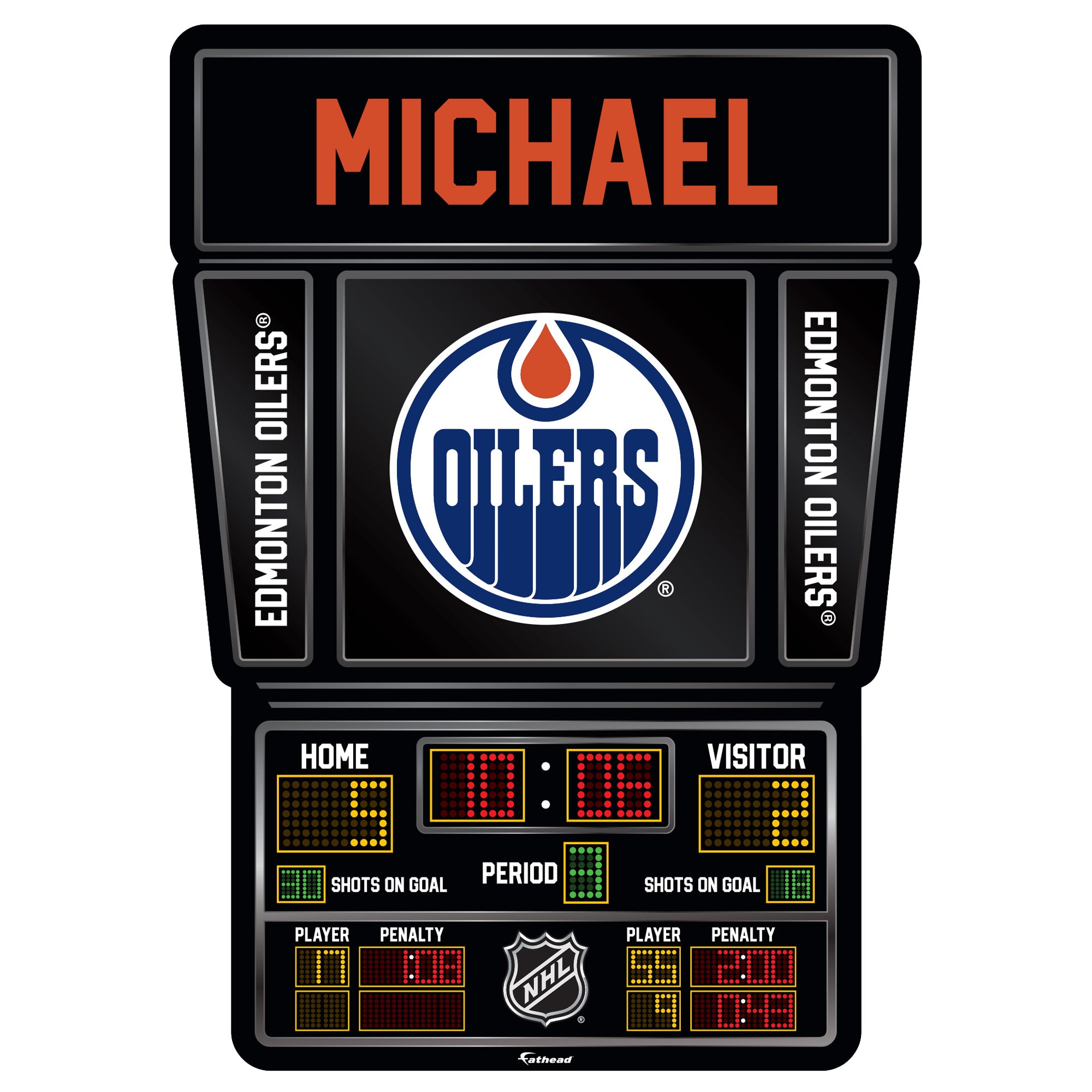 Edmonton Oilers - Scoreboard Graphic - With Personalized Name - Offici ...