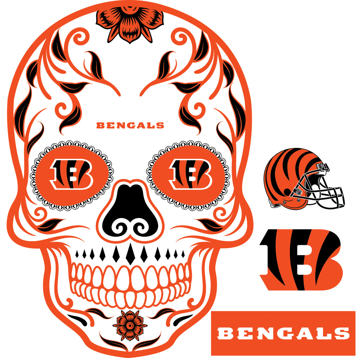 Cincinnati Bengals - RealBig Sugar Skull Collection - Official NFL - R ...