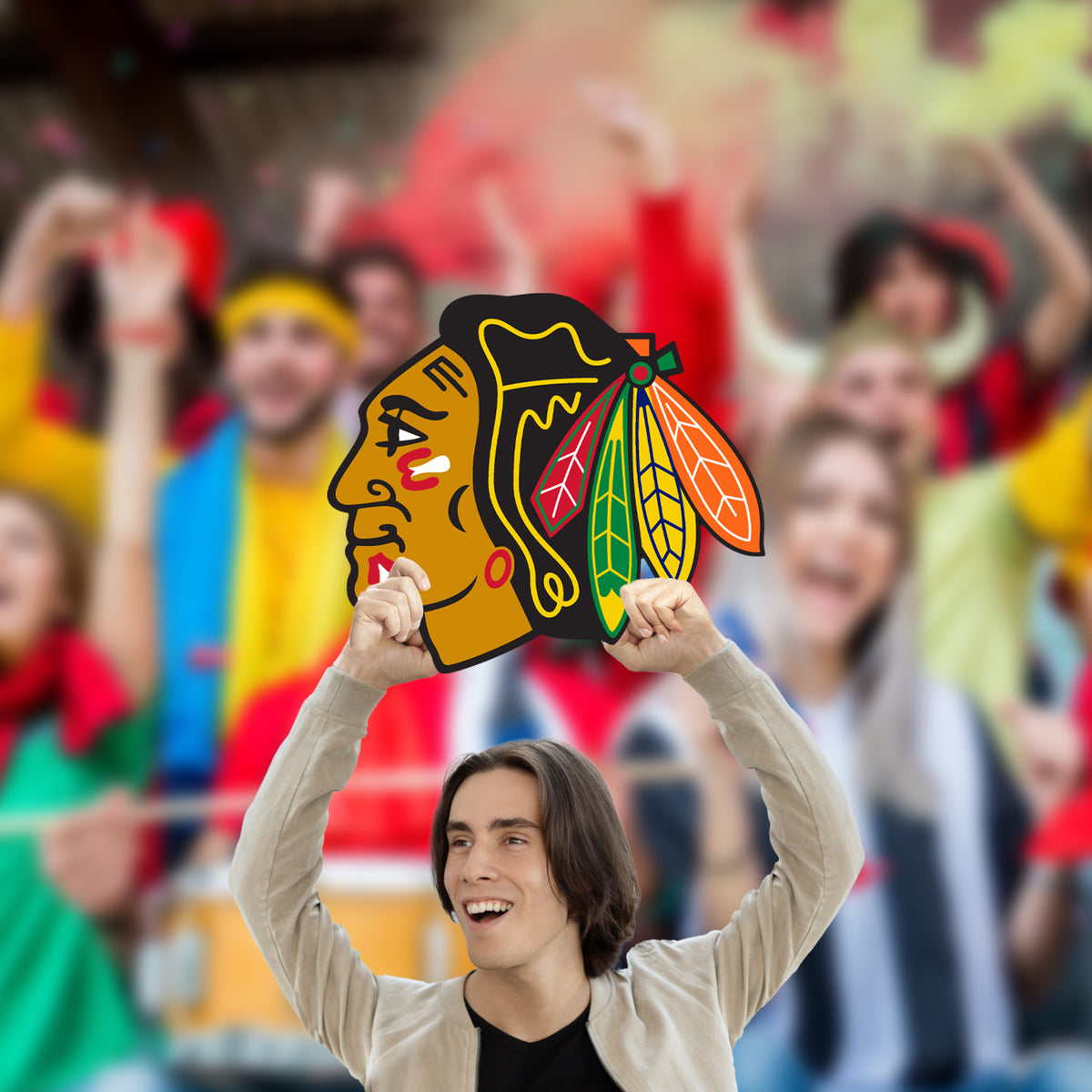 Logo - Big Head - Official NHL - Chicago Blackhawks - Foam Core Cutout ...