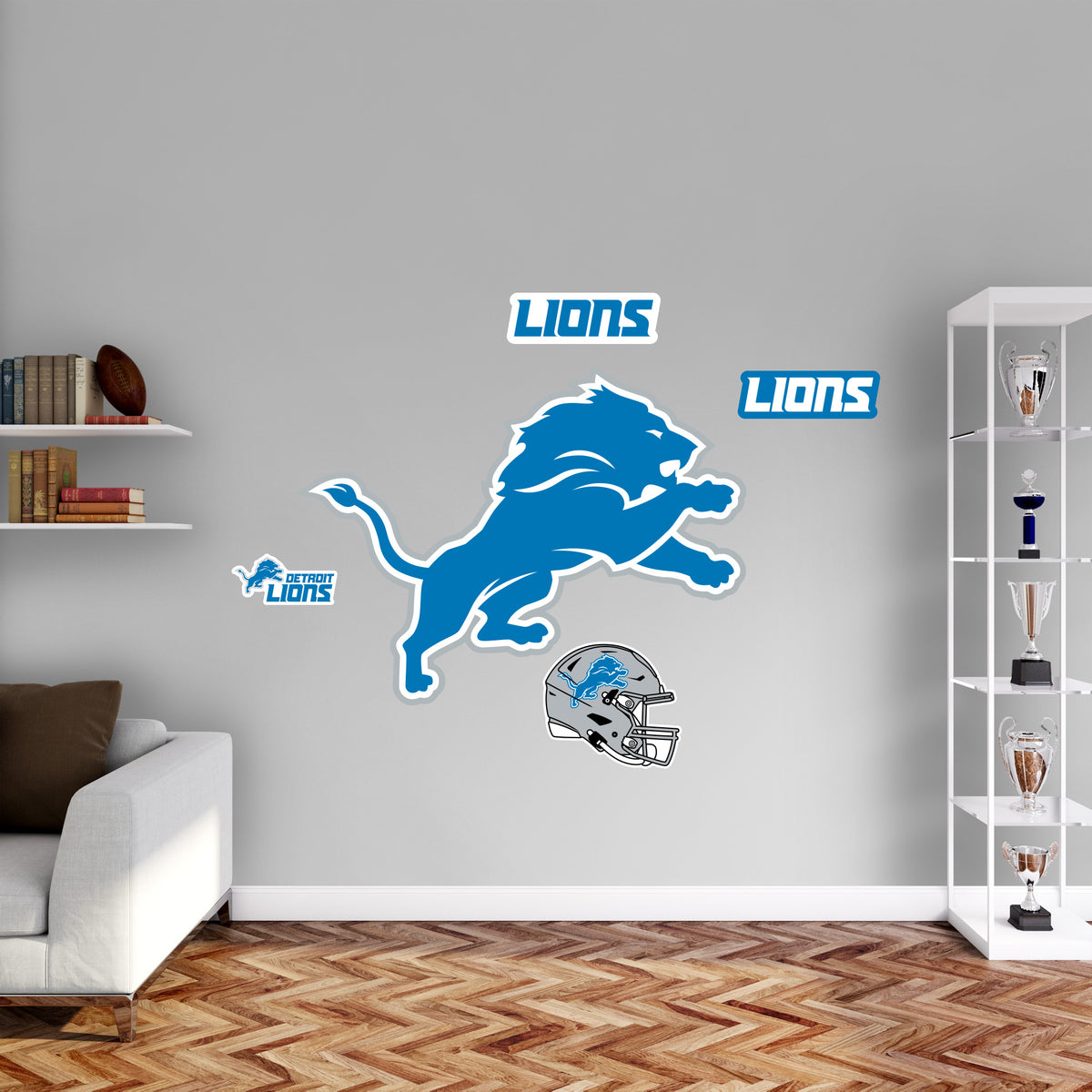 Detroit Lions - Logo - Official NFL - Reusable Vinyl Wall Decals – Fathead