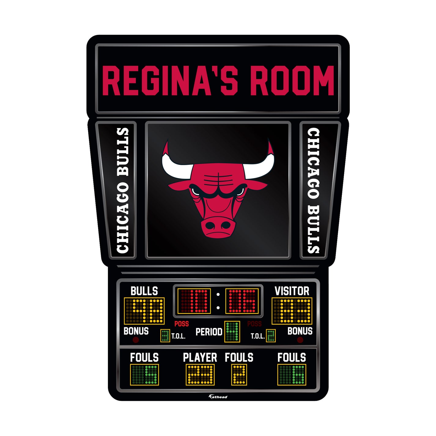 Chicago Bulls - Scoreboard Graphic - With Personalized Name - Official ...