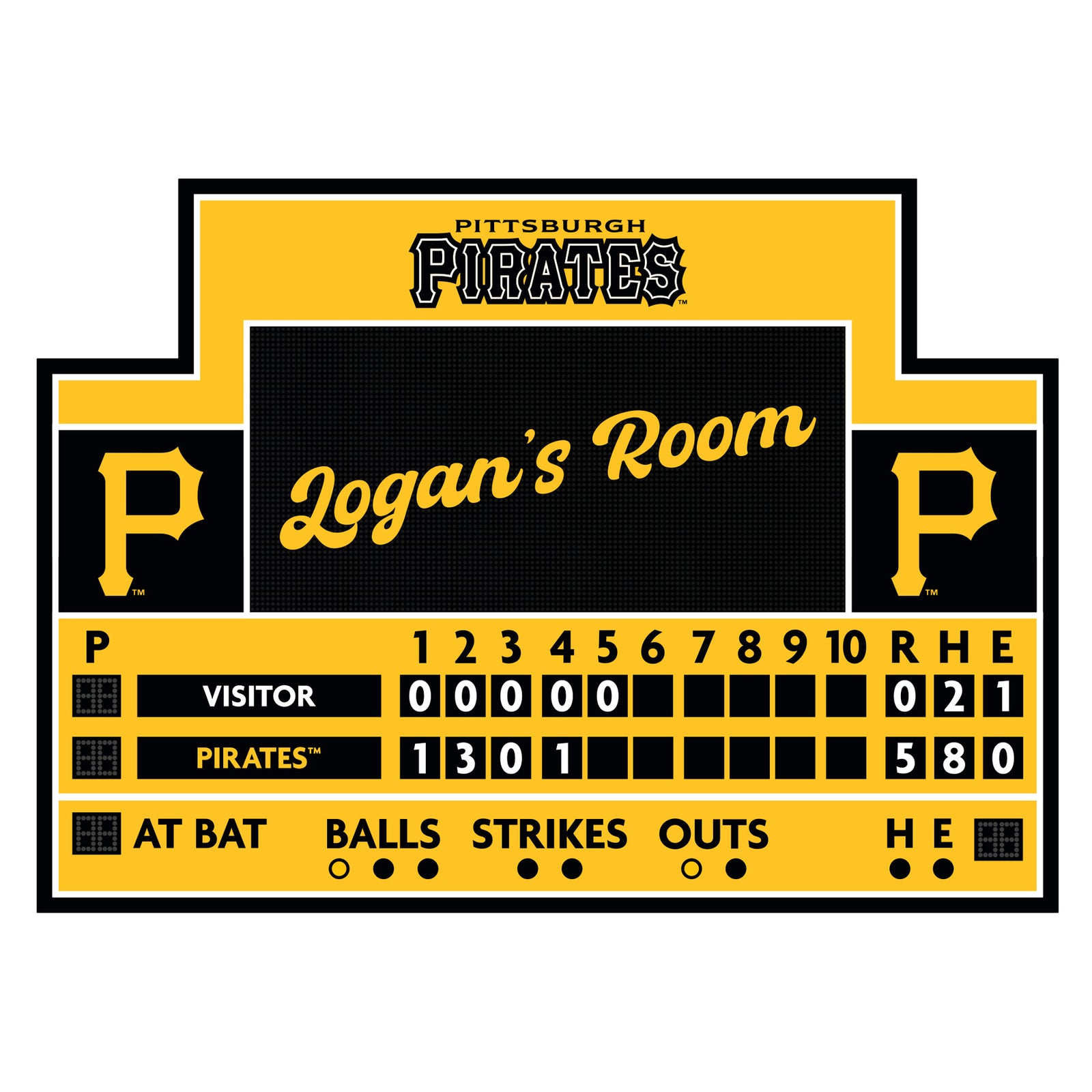 Pittsburgh Pirates - Scoreboard Graphic - With Personalized Name - Off ...