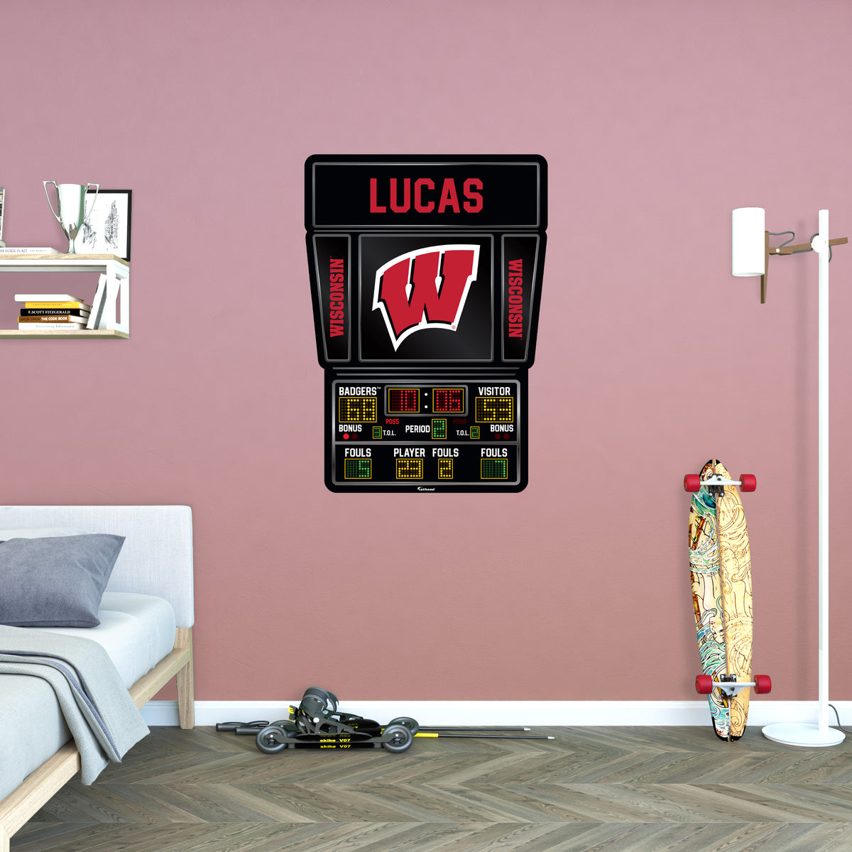 Wisconsin Badgers - Basketball Scoreboard Graphic - With Personalized ...