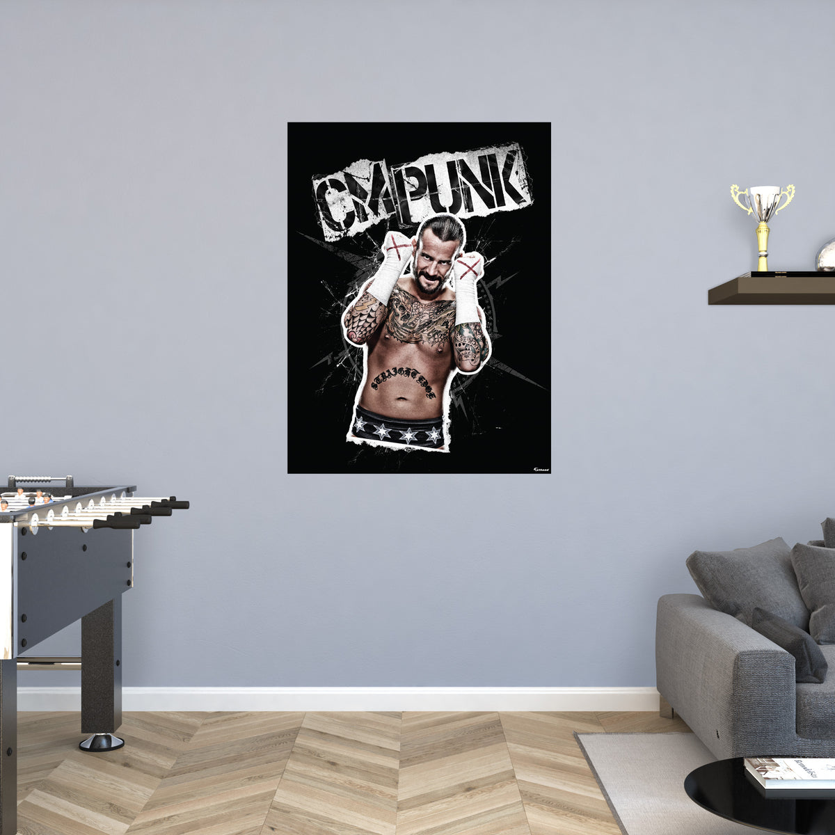 CM Punk - Peel & Stick Poster - Official WWE - Reusable Vinyl Wall Dec ...