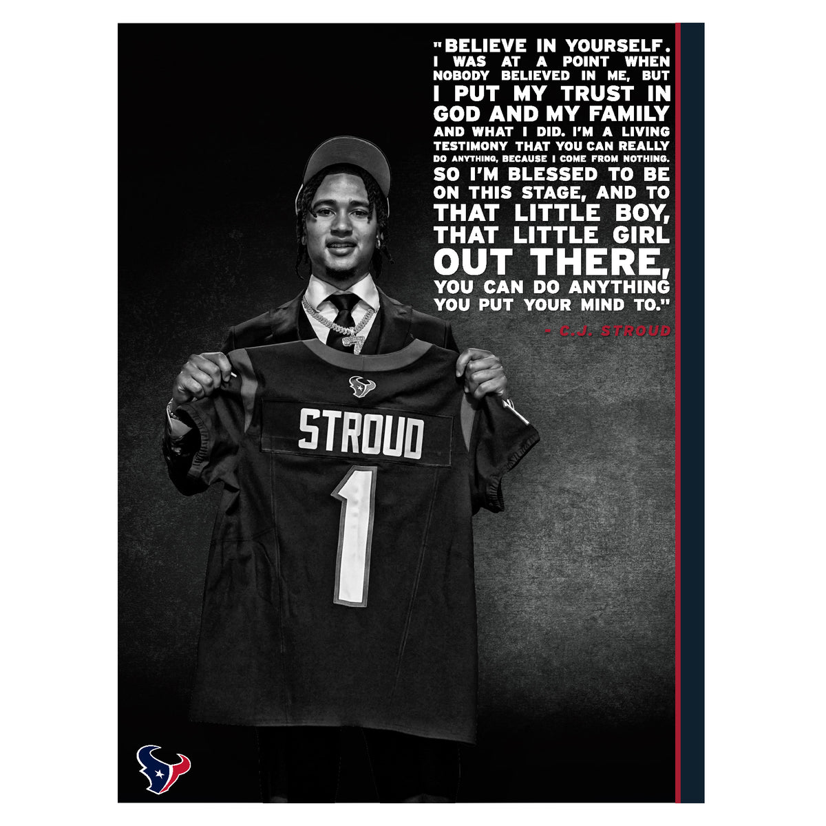 C.J. Stroud - Draft Night - Inspirational - Peel & Stick Poster - Offi ...