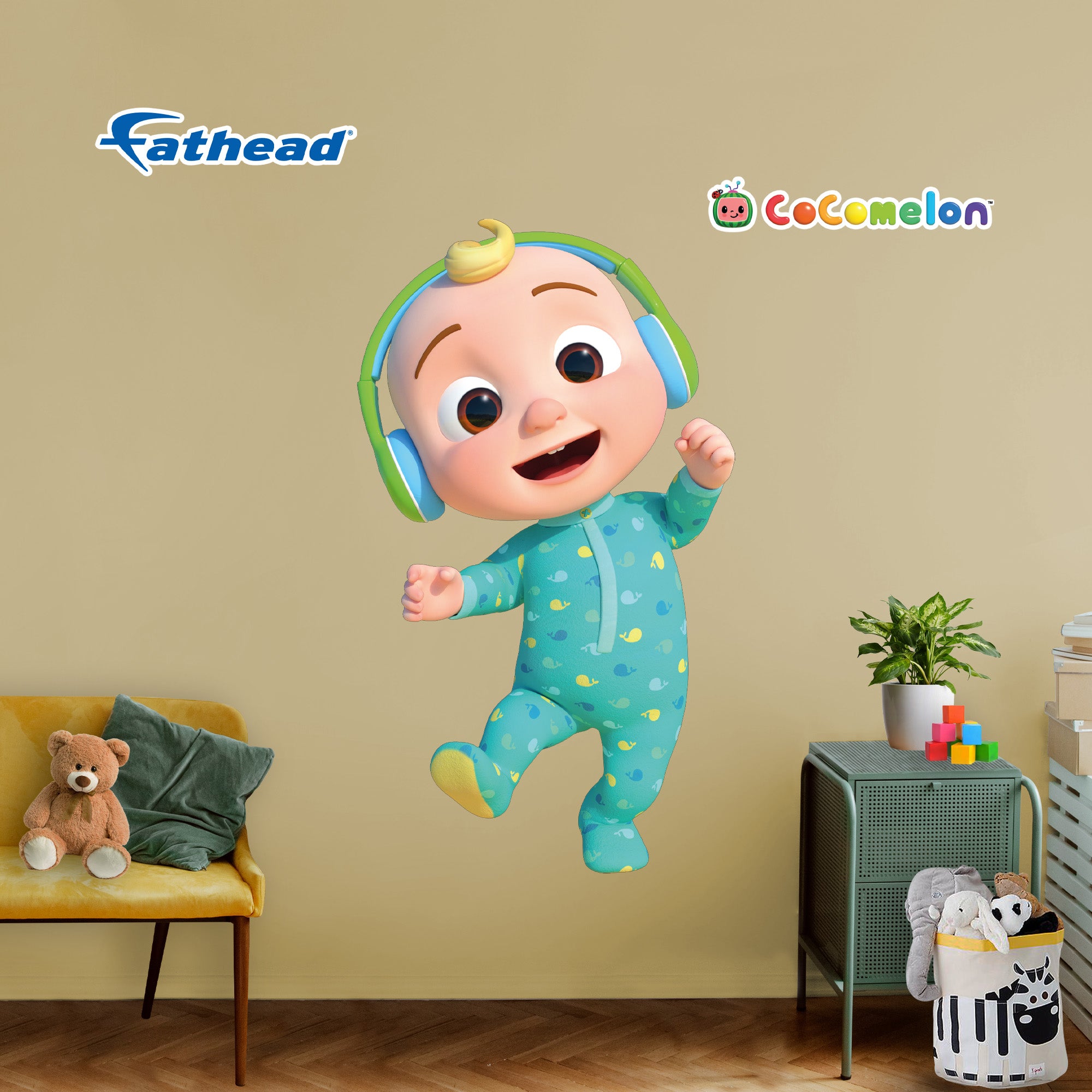 JJ RealBig - Officially Licensed CoComelon Removable Adhesive Decal ...