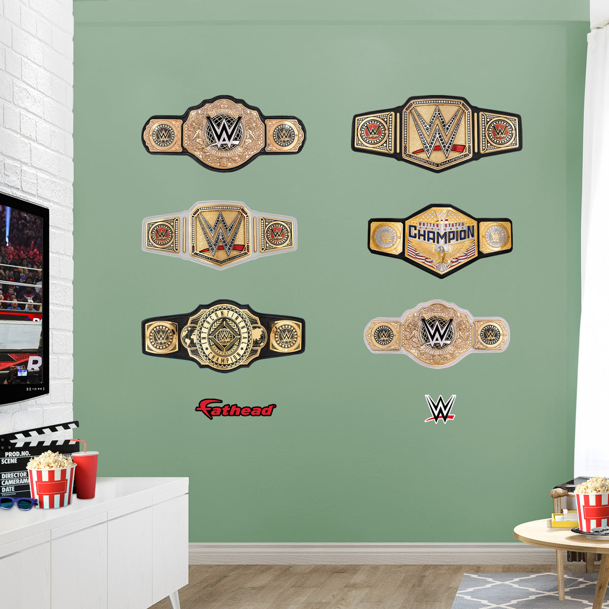 WWE - RealBig Titles Collection - Official WWE - Reusable Vinyl Wall D ...