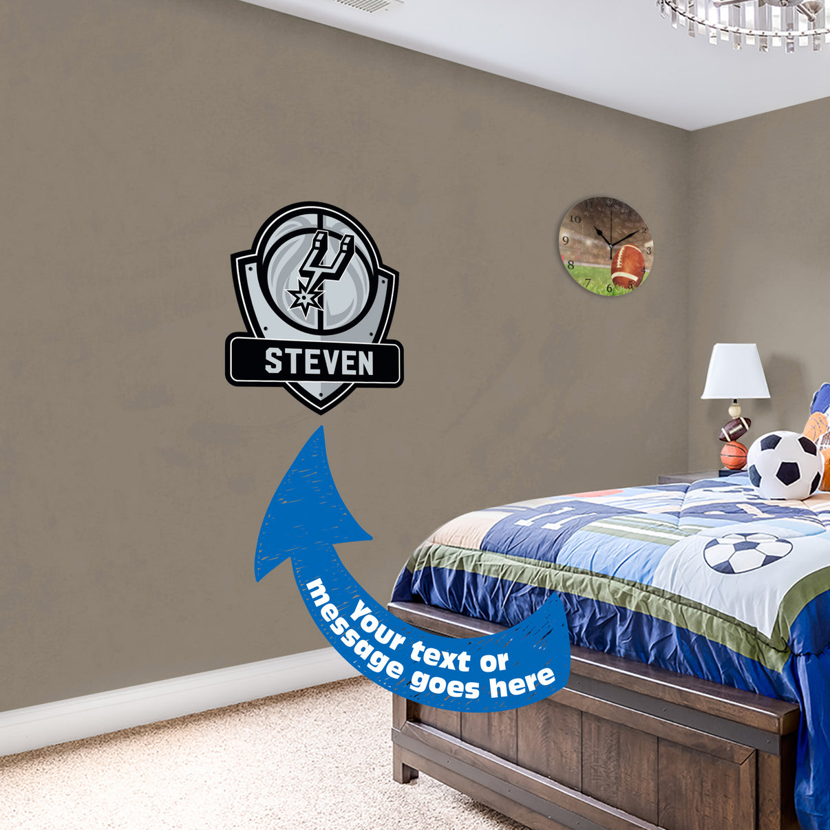 San Antonio Spurs - Badge - With Personalized Name - Official NBA - Vi ...