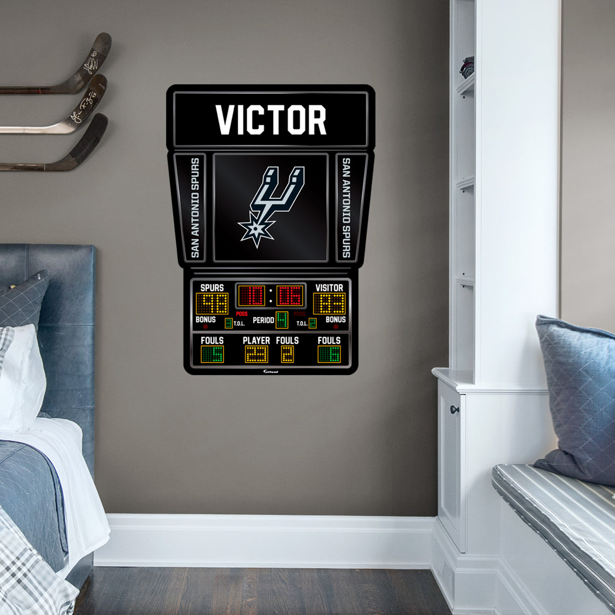 San Antonio Spurs - Scoreboard Graphic - With Personalized Name - Offi ...