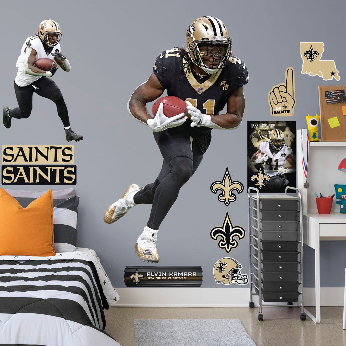 Alvin Kamara NFL Removable Wall Decal | Fathead Official Site