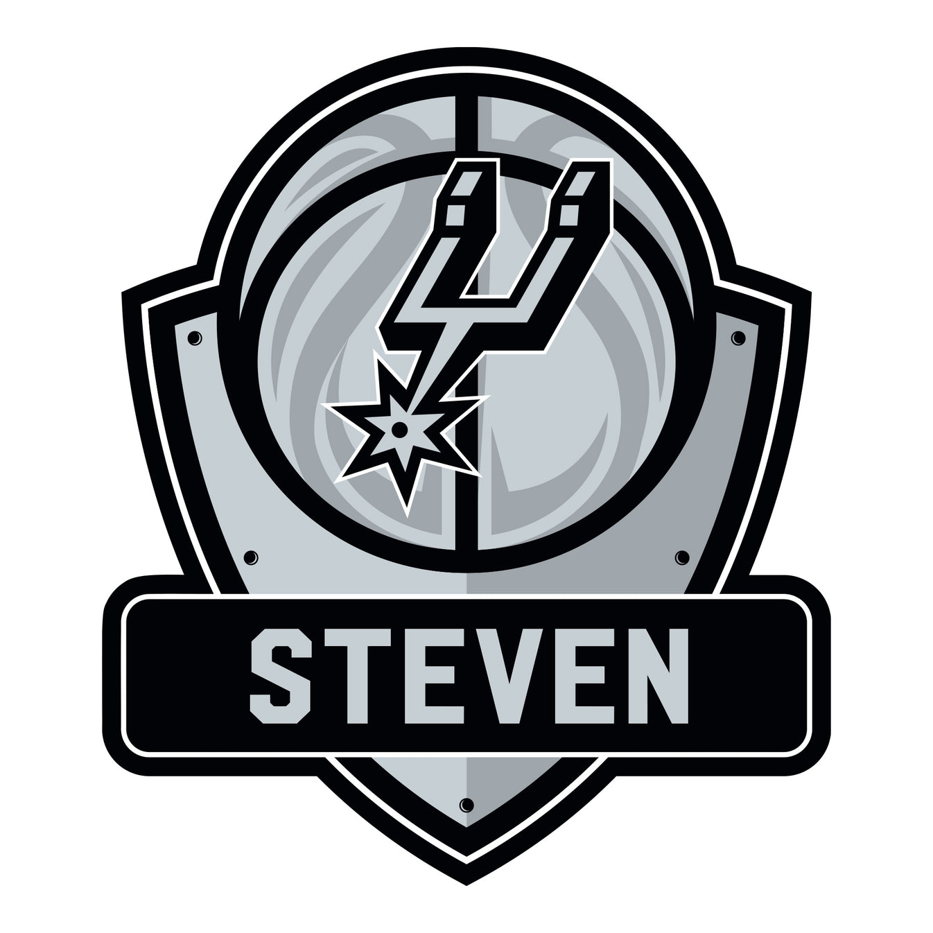 San Antonio Spurs - Badge - With Personalized Name - Official NBA - Vi ...