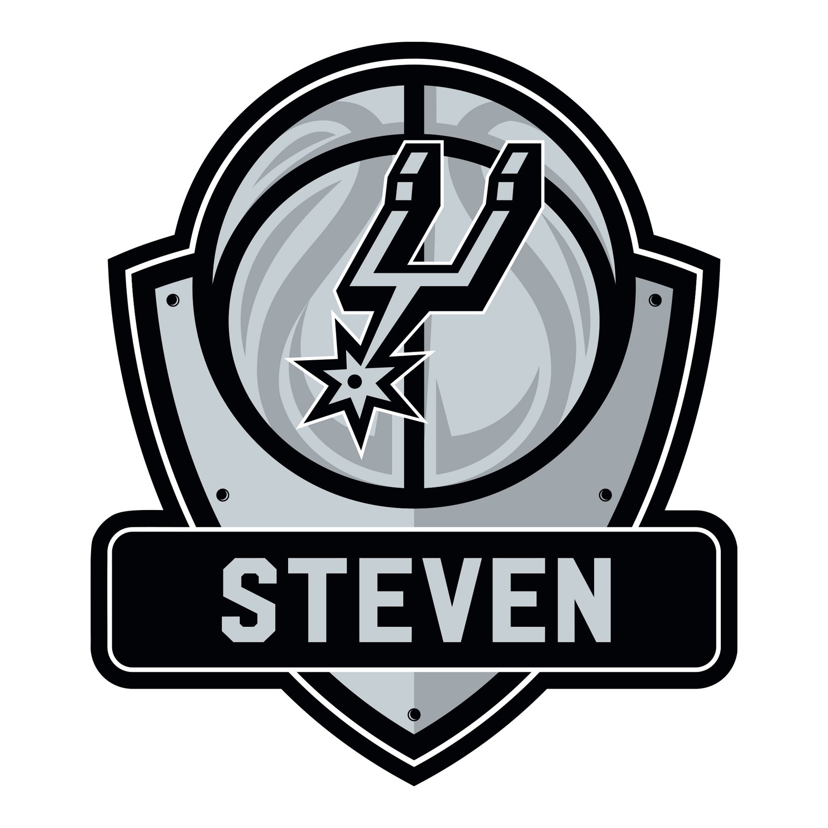 San Antonio Spurs - Badge - With Personalized Name - Official NBA - Vi ...