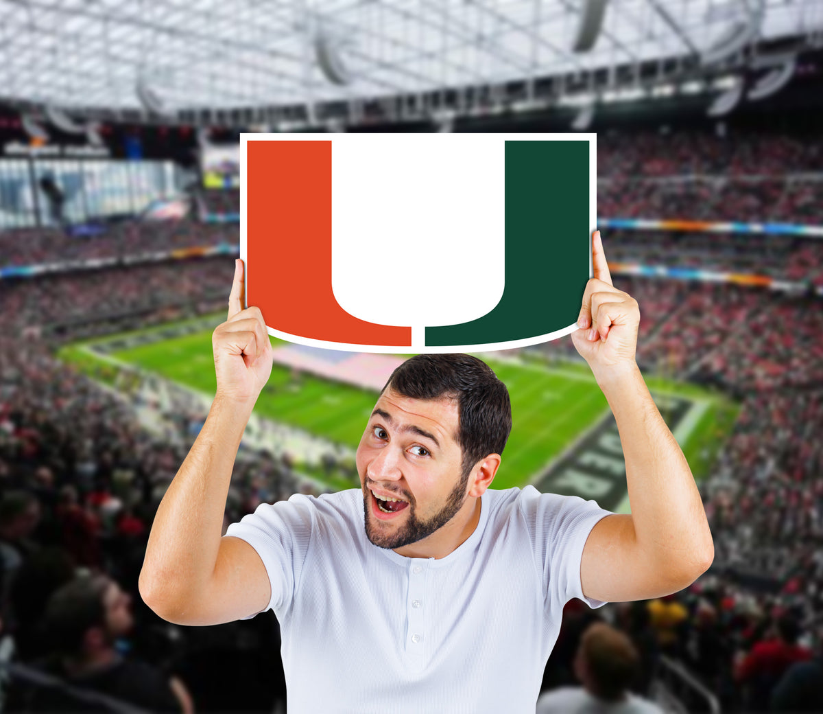 Foamcore Logo - Big Head - Official NCAA - Miami Hurricanes - Foam Cor ...