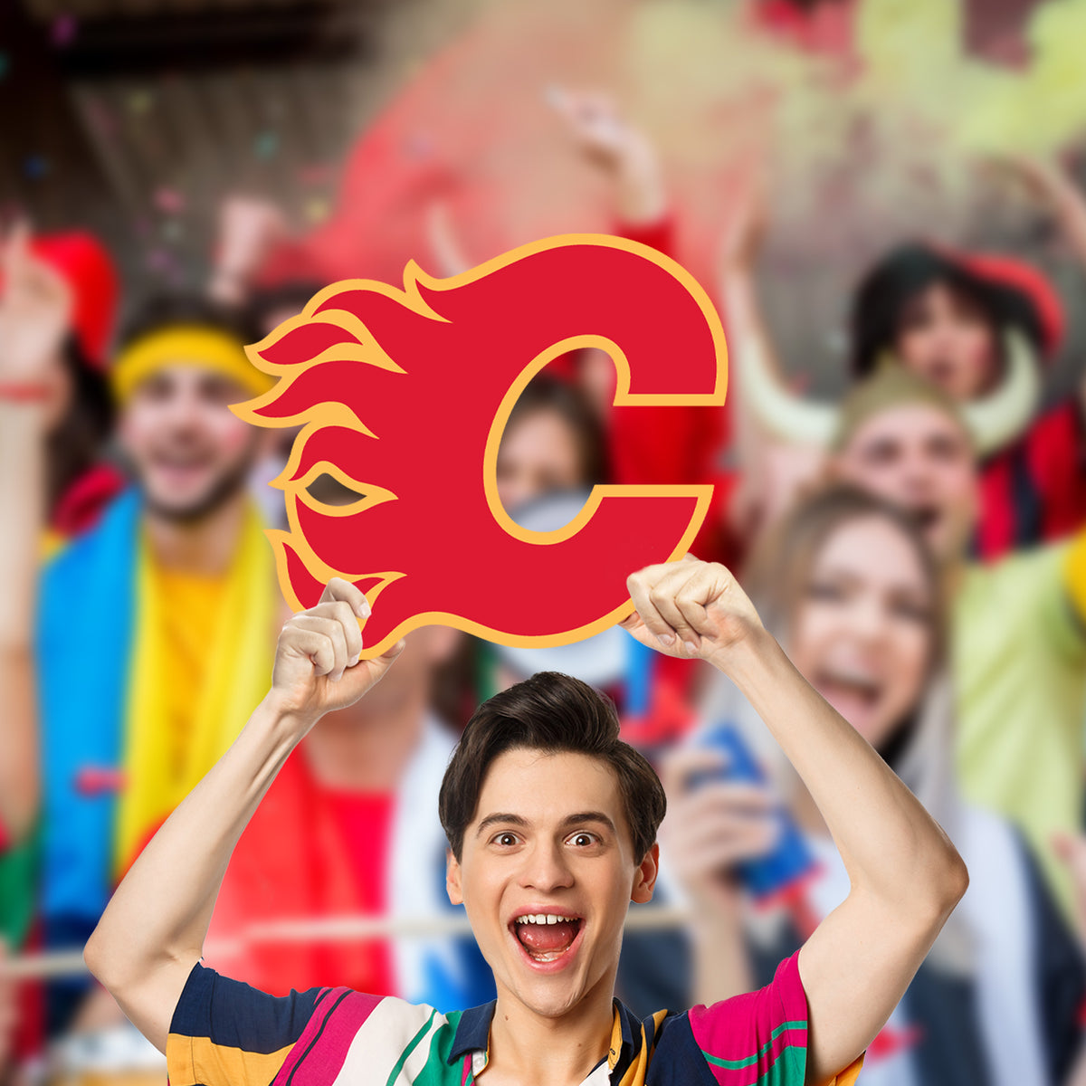Logo - Big Head - Official NHL - Calgary Flames - Foam Core Cutout ...