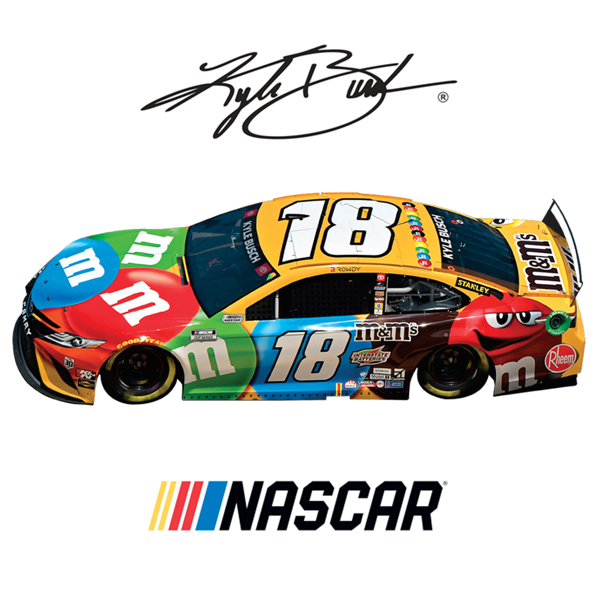 Kyle Busch M&Ms Car - RealBig Collection - Official NASCAR - M&Ms Raci ...