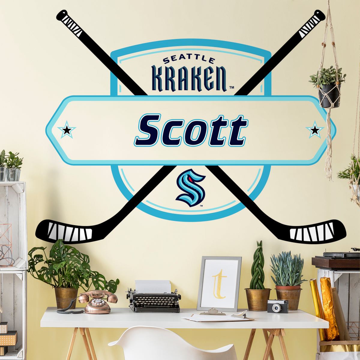 Seattle Kraken - Mask Logo - With Personalized Name - Official NHL - V ...