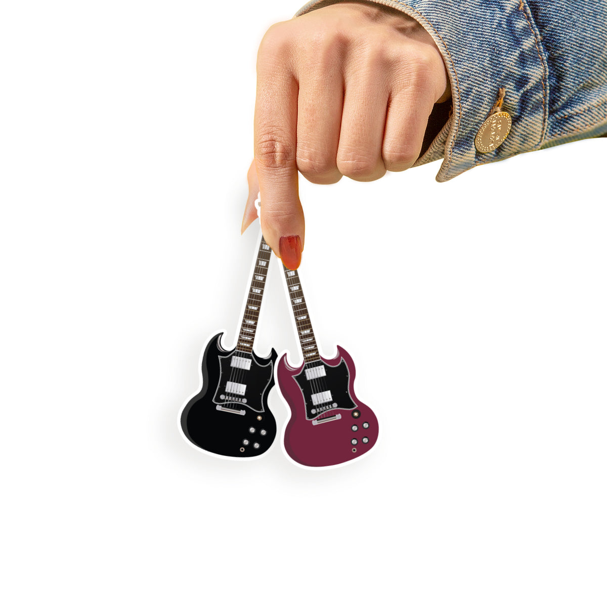 Sheet of 3 -Guitars: Electric Guitar 2 Minis - Removable Adhesive Deca ...