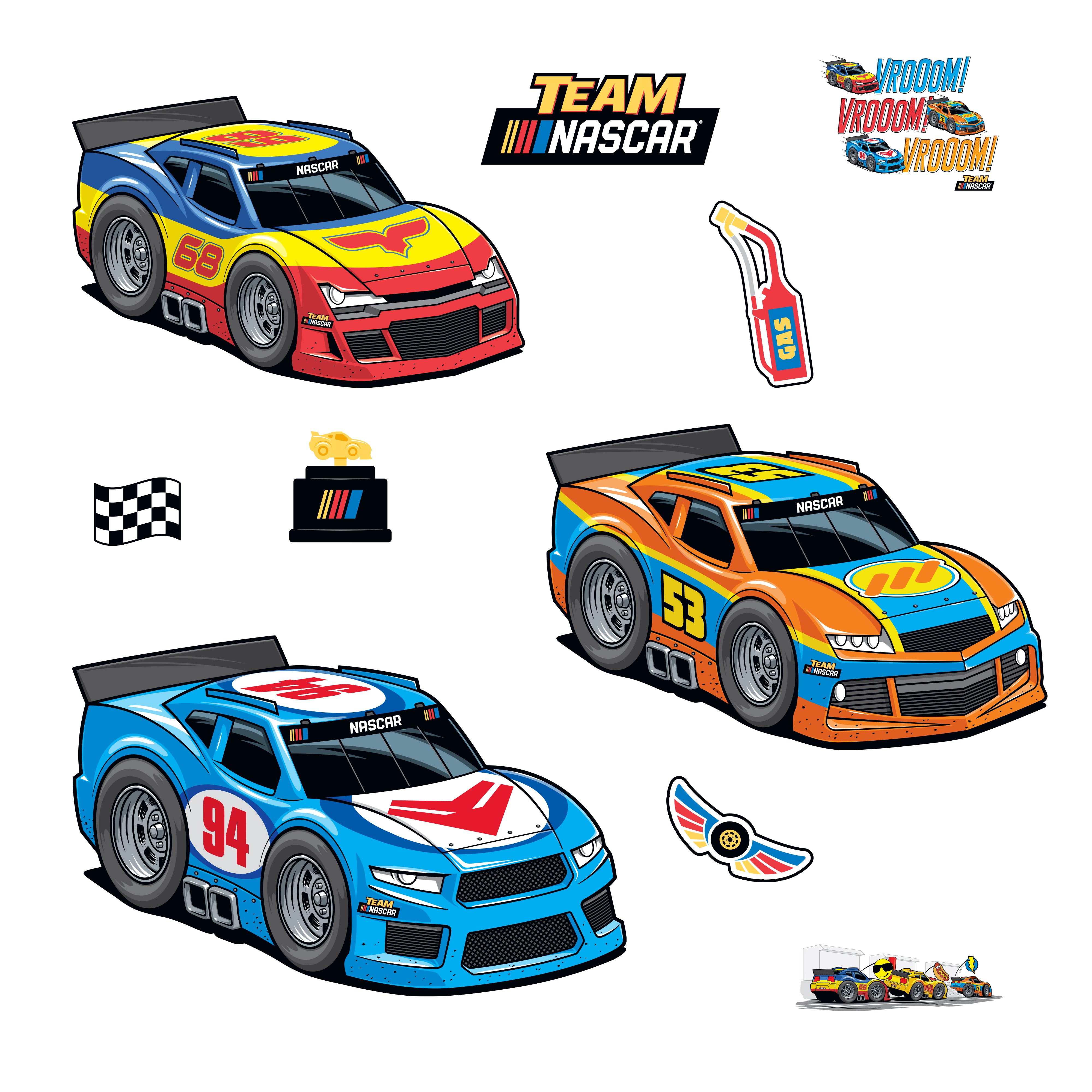Rookies - RealBig Car Collection - Official NASCAR - Reusable Vinyl Wa ...