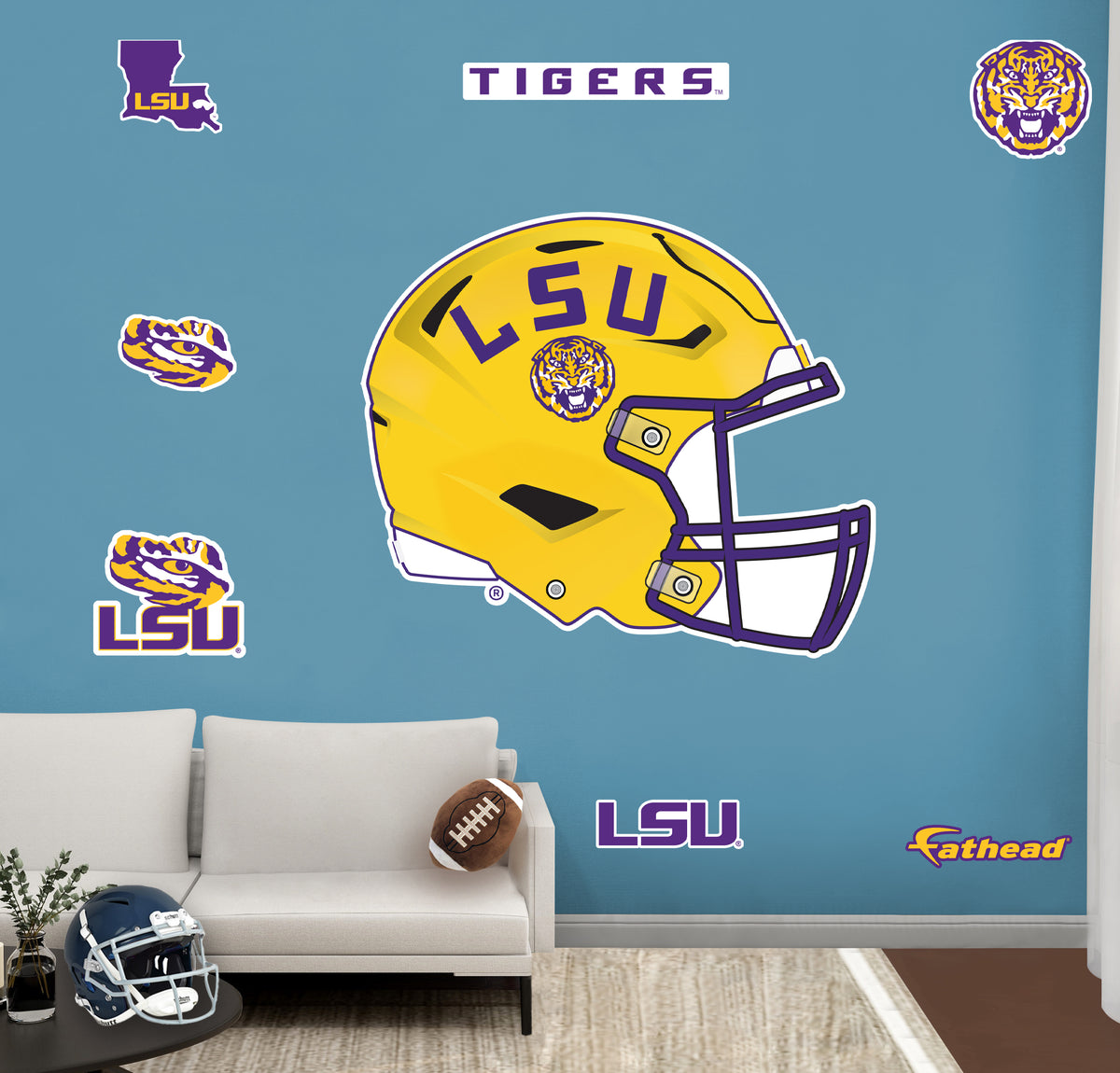 LSU Tigers - RealBig Helmet Art Collection - Official NCAA - Reusable ...