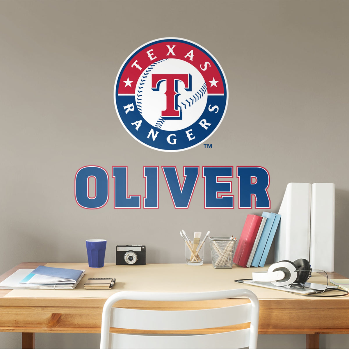 Texas Rangers - Stacked Logo - With Personalized Name - Official MLB ...