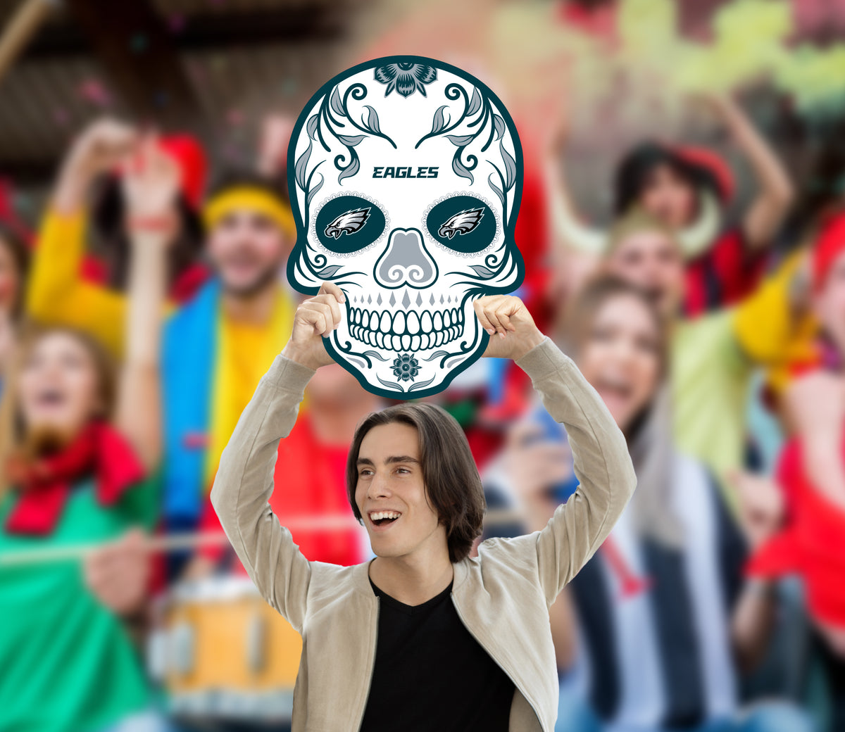 Skull - Big Head - Official NFL - Philadelphia Eagles - Foam Core Cuto ...