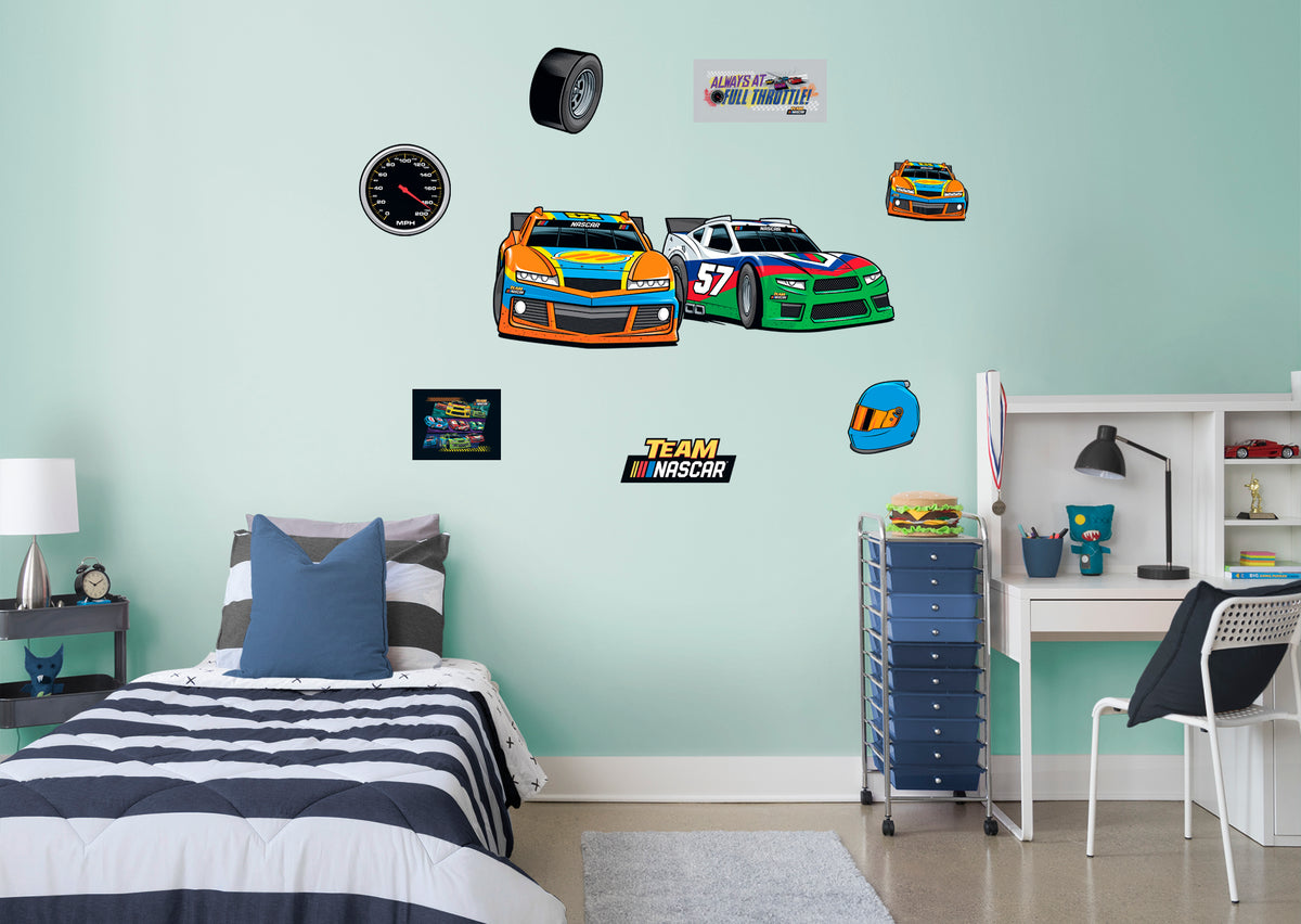 Kids Cars - RealBig Collection - Official NASCAR - Reusable Vinyl Wall ...