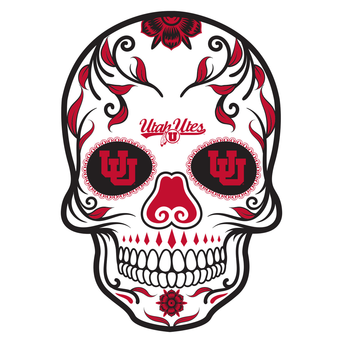Utah Utes - Skull - Outdoor Wall Decals - Official NCAA - Scratch Resi ...