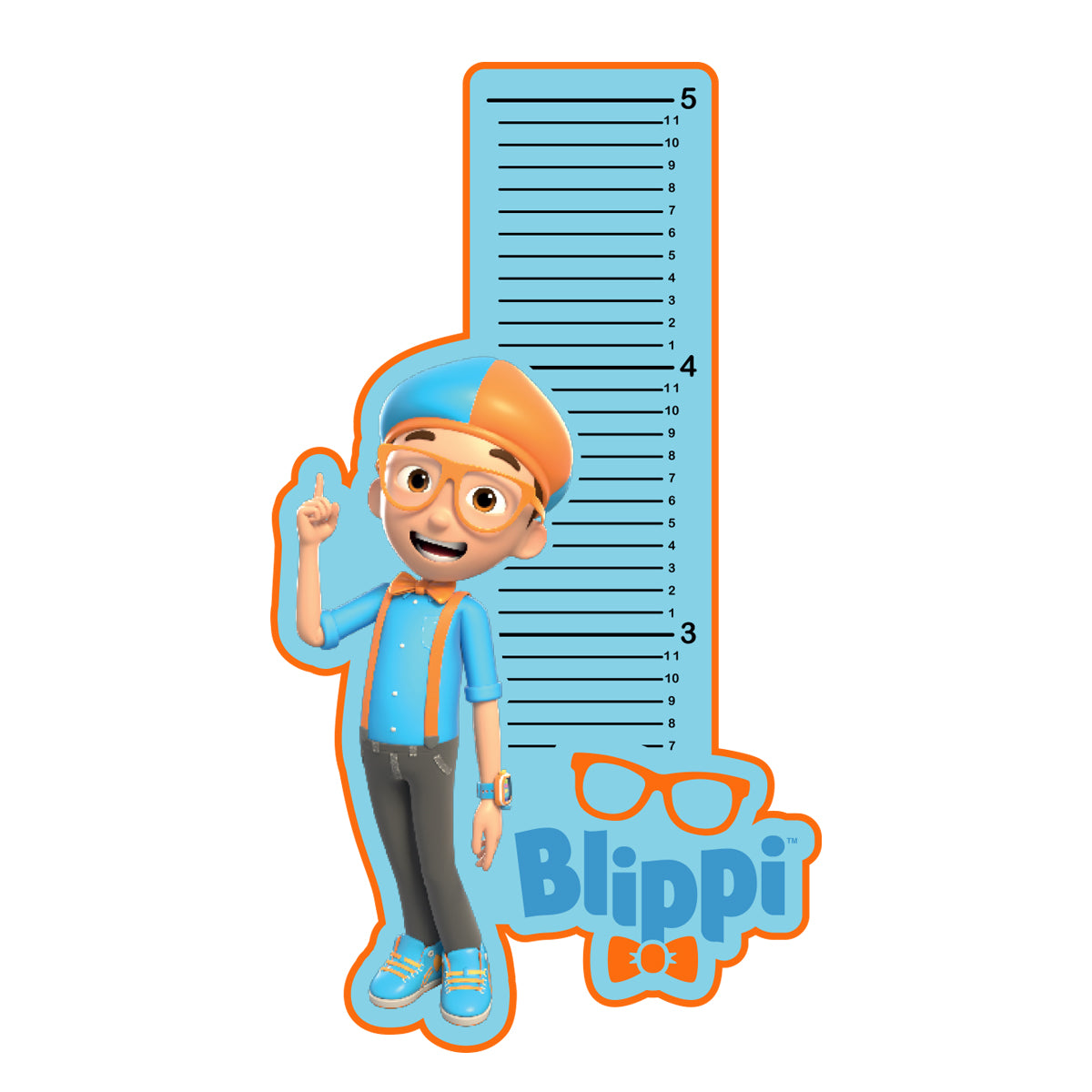 Blippi - Growth Chart - Official Blippi - Reusable Vinyl Wall Decal ...