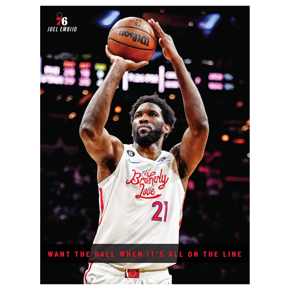 Joel Embiid - Shooting - Motivational - Peel & Stick Poster - Official ...