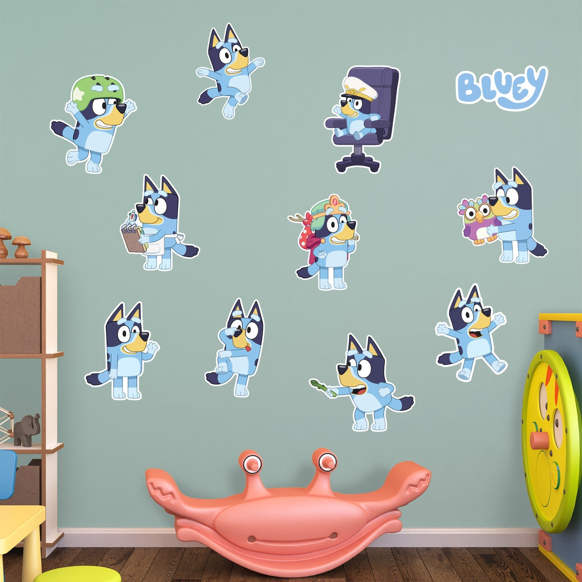 Bluey - RealBig Pose Collection - Official BBC - Reusable Vinyl Wall D ...
