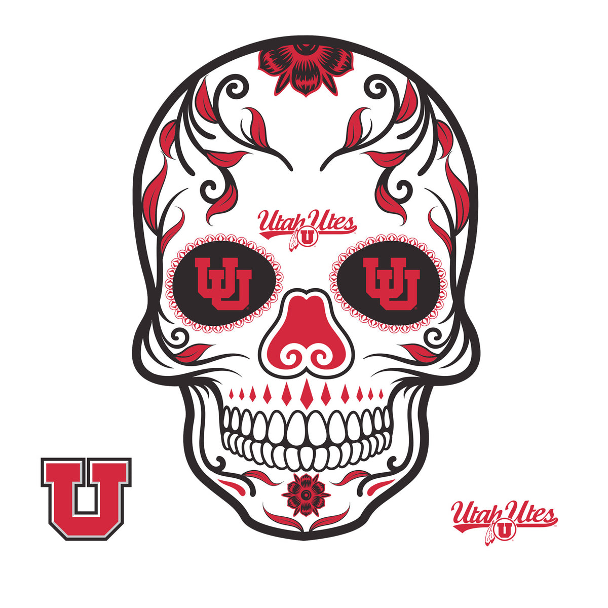 Utah Utes - RealBig Sugar Skull Collection - Official NCAA - Reusable ...