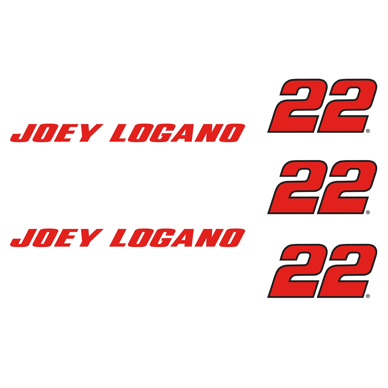 Joey Logano - 5 Logo Minis (Mixed Sizes) - Official NASCAR - Reusable ...