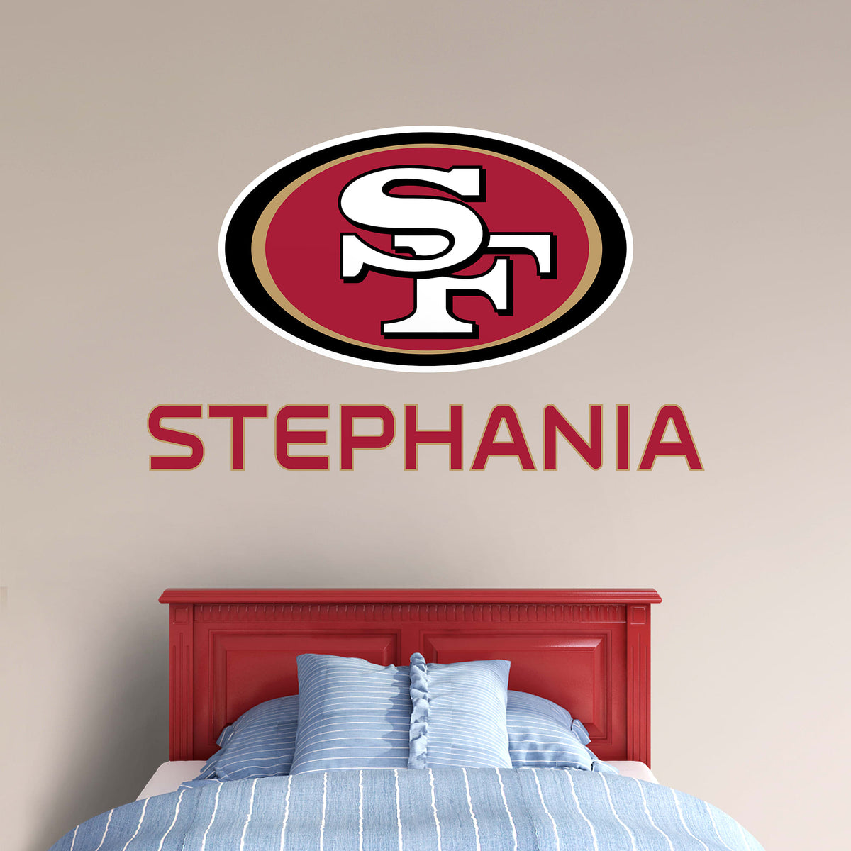 San Francisco 49ers - Stacked Logo - With Personalized Name - Official ...