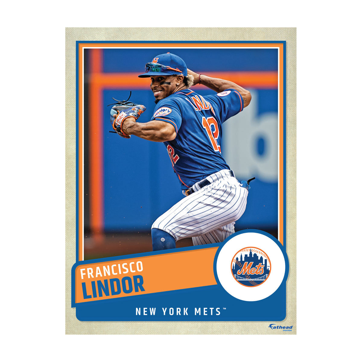 Francisco Lindor - Peel & Stick Poster - Official MLB - New York Mets ...