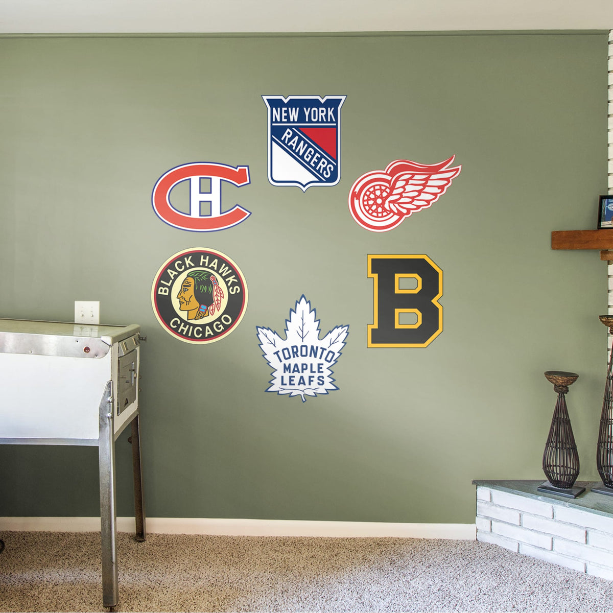 NHL: Original Six Vintage Logos Wall Decals | Fathead Official Site