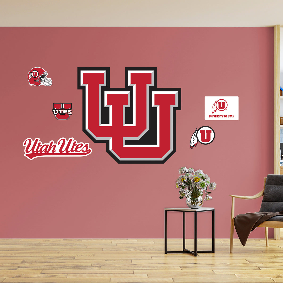Utah Utes - RealBig Logo Collection - Official NCAA - Reusable Vinyl W ...