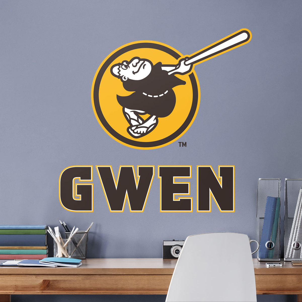 San Diego Padres: Swinging Friar Personalized Decal | Fathead Official Site