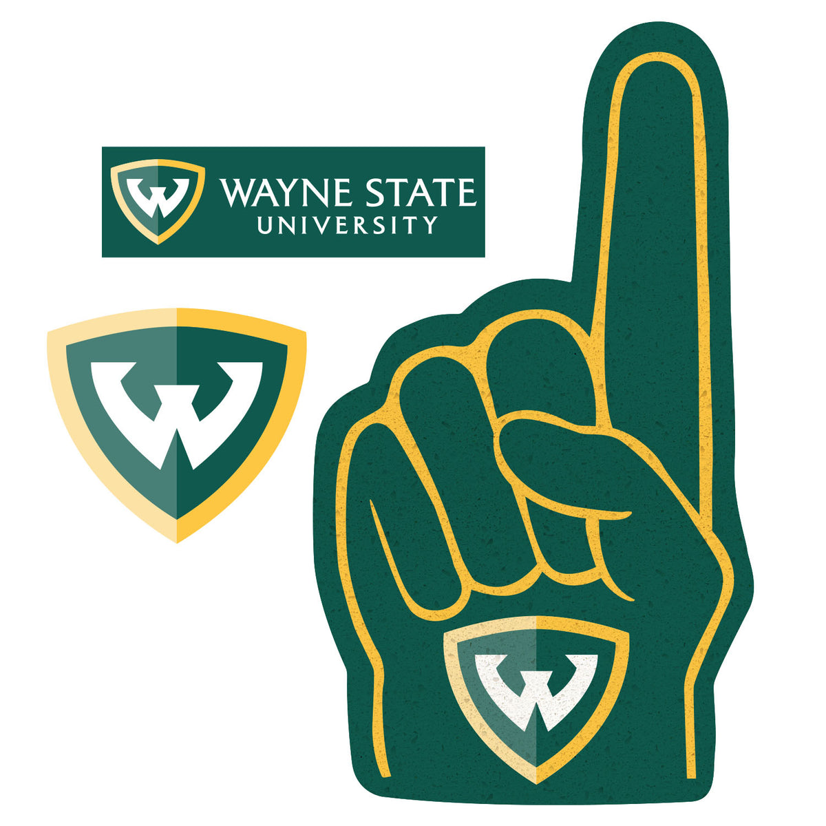 Wayne State Warriors - RealBig Foam Finger Collection - Official NCAA ...