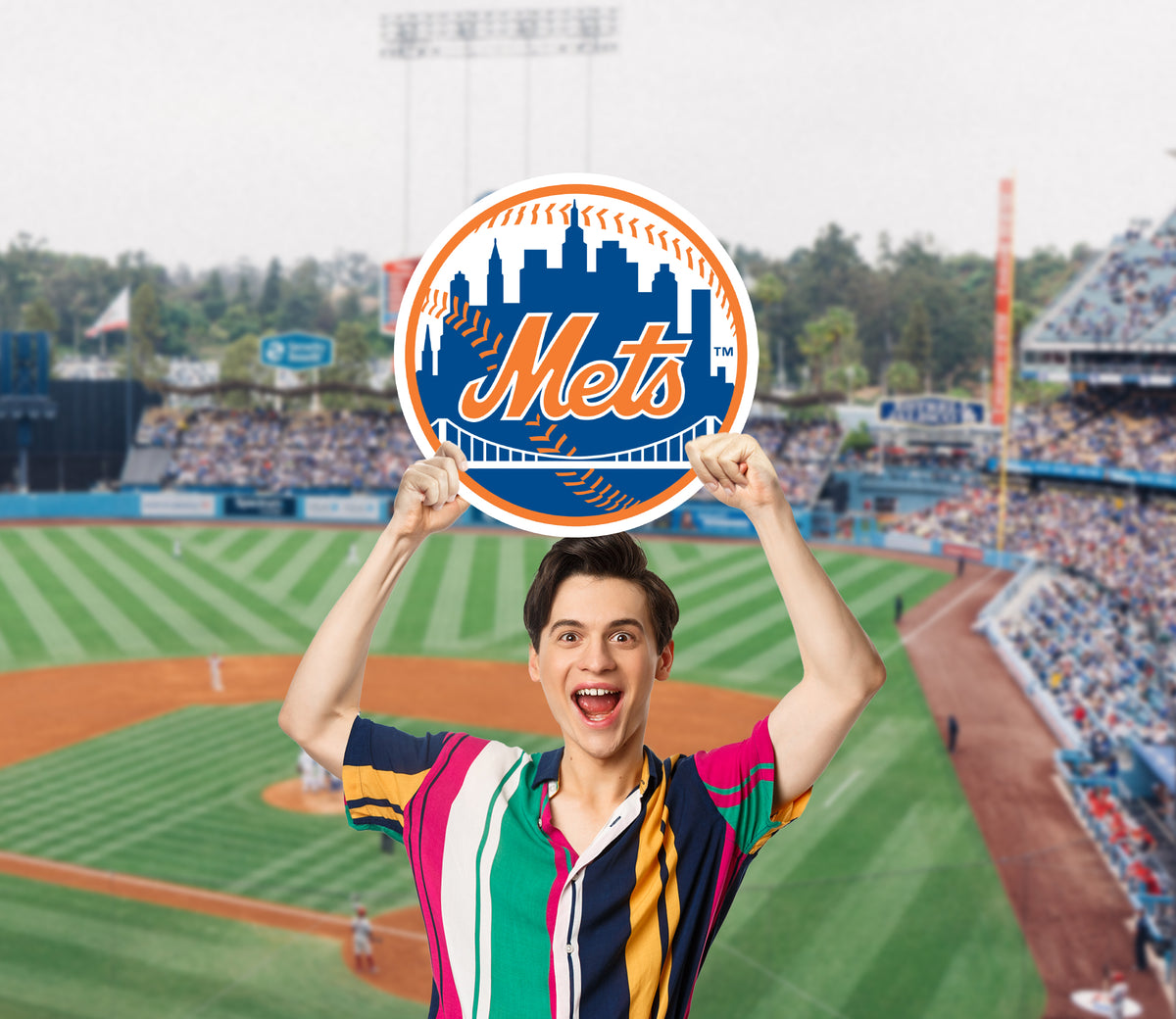 Logo - Big Head - Official MLB - New York Mets - Foam Core Cutout – Fathead
