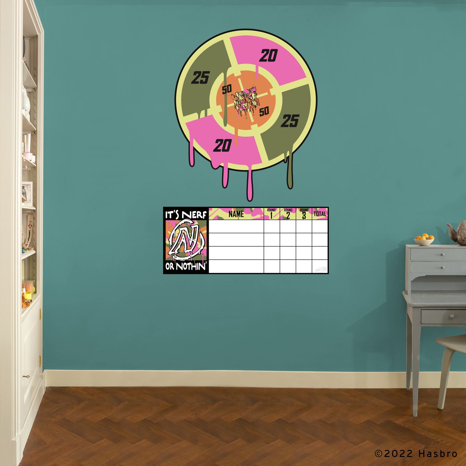 NERF - Melted Camo Target - Dry Erase - Official Hasbro - Reusable Vin ...