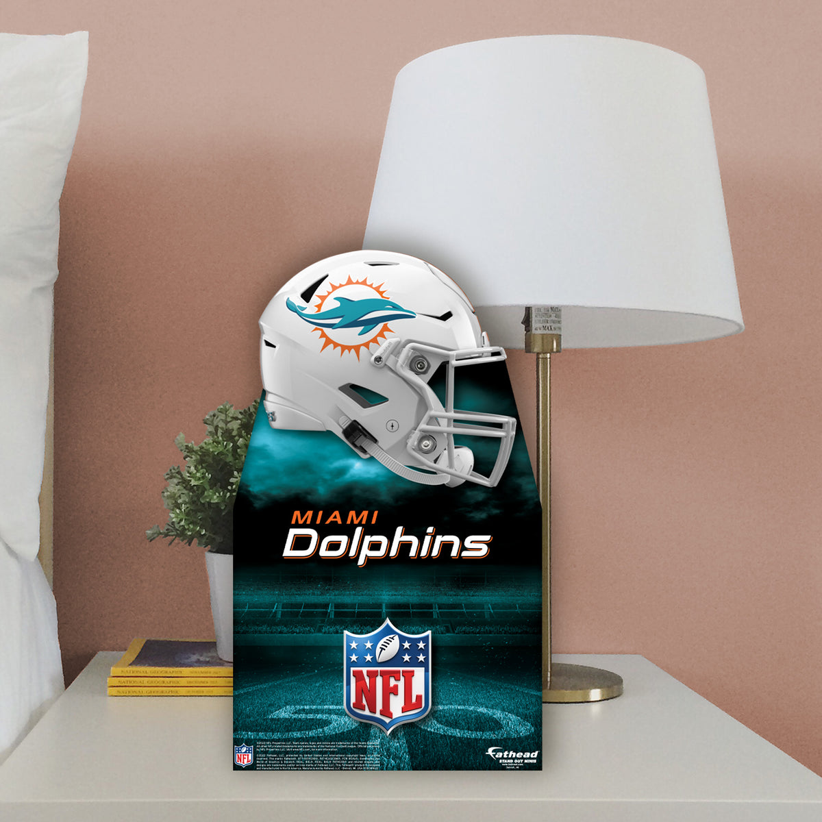 Miami Dolphins Helmet - Mini Stand Out - Official NFL - Cardstock Cuto ...